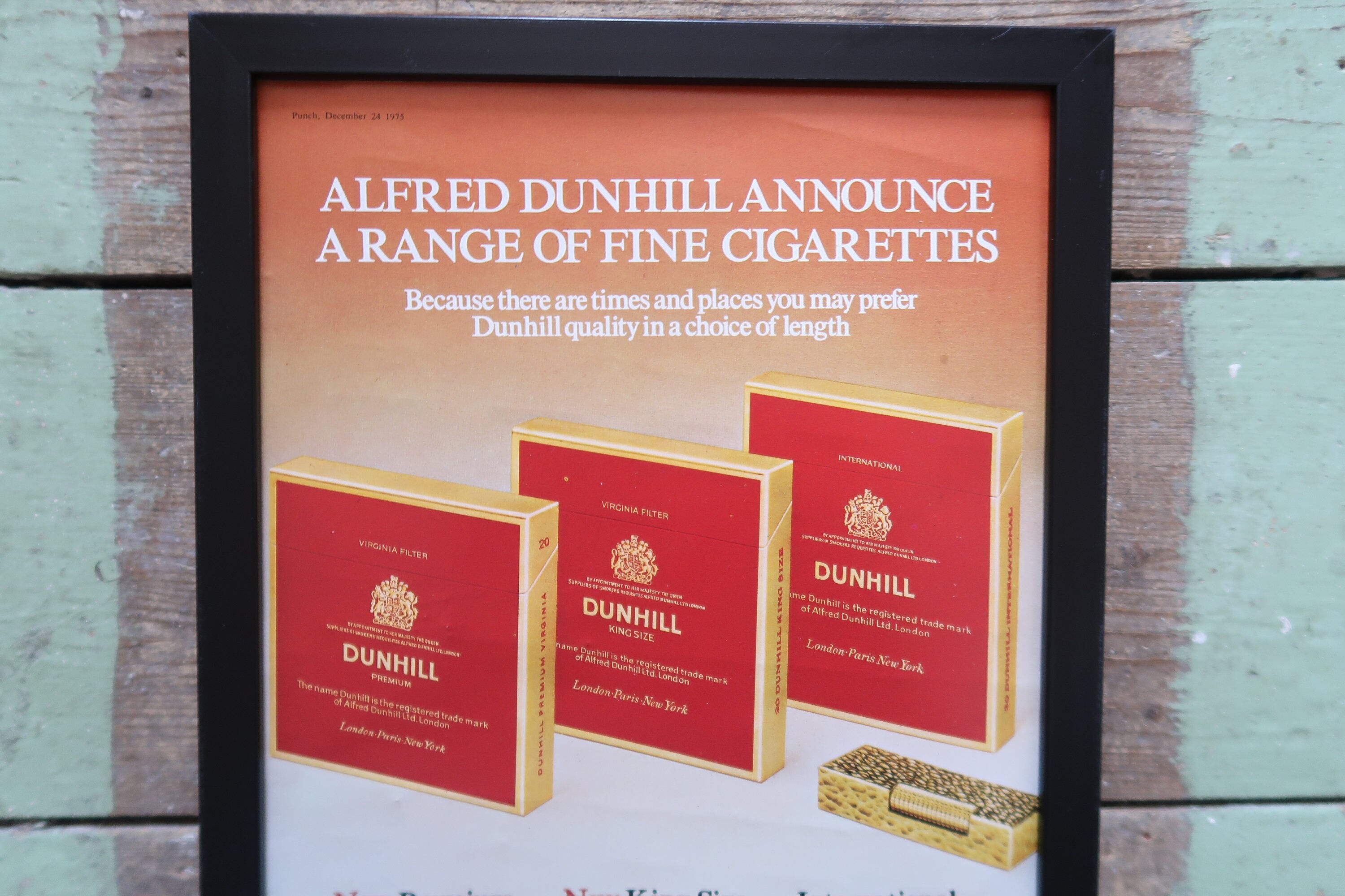 Dunhill Cigarettes Vintage Framed Advert, Old Fashioned Tobacco Poster ...