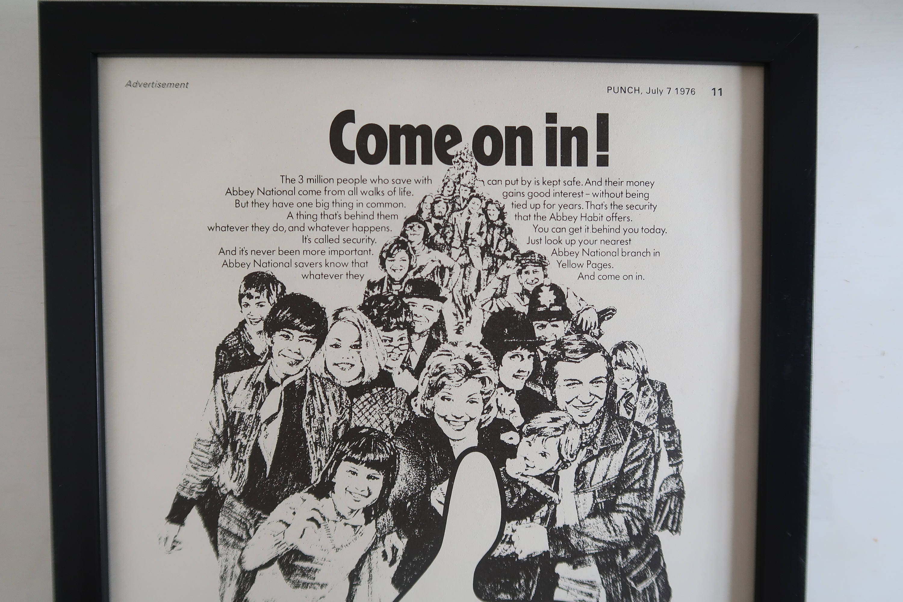 Vintage Abbey National Framed Advert, Old Fashioned Bank Poster, Frame ...