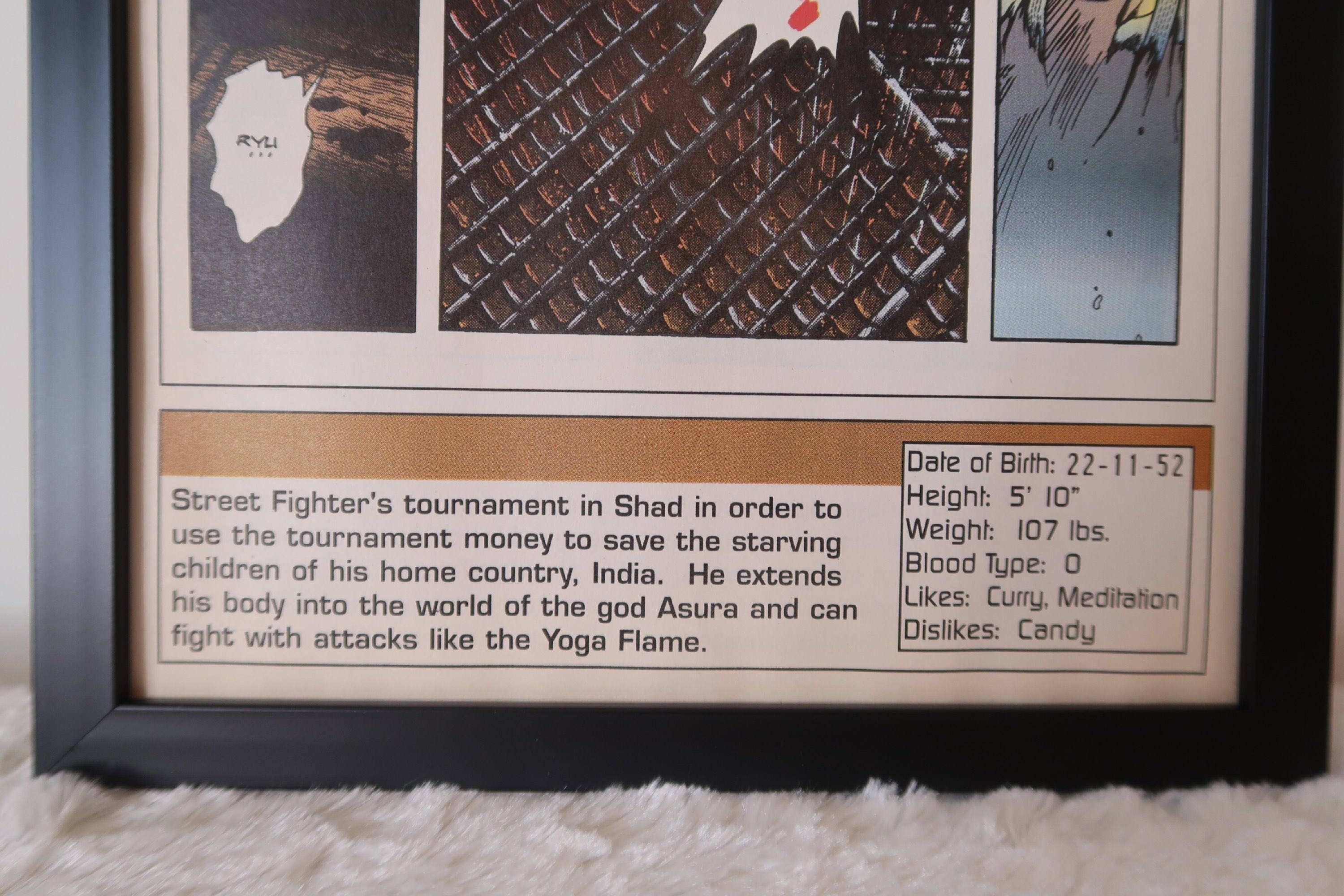 Ryu Retro Frame Street Fighter Poster Framed Vintage Comic - Etsy France