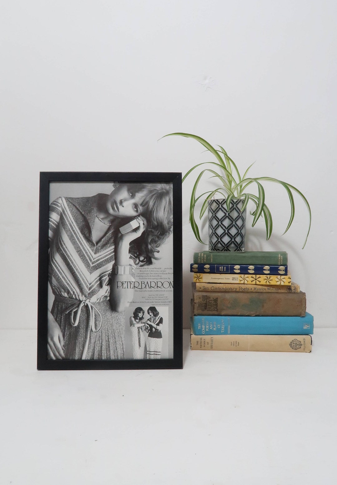 Vintage Peter Barron Fashion Framed Poster, 1980, Model Run Way Frame ...