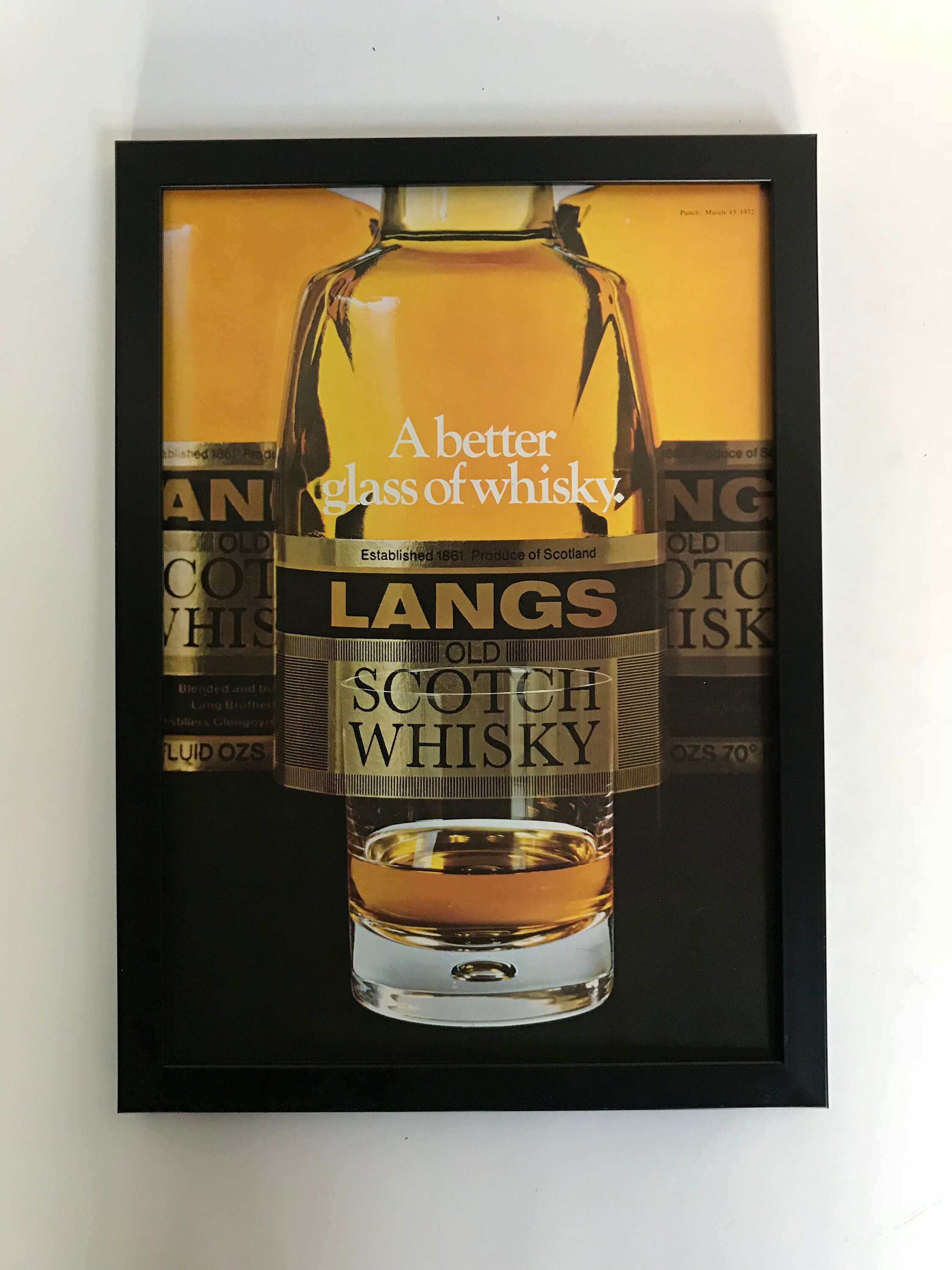 Vintage Langs Old Scotch Whisky Advert Framed Old Fashioned - Etsy
