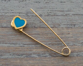 Heart Safety Pin - Etsy