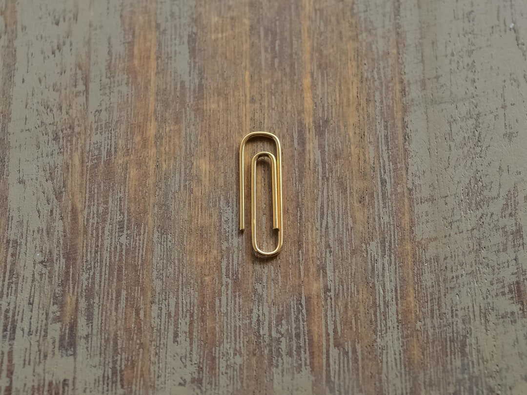 14K Gold Paperclip Earring 1'' - Etsy