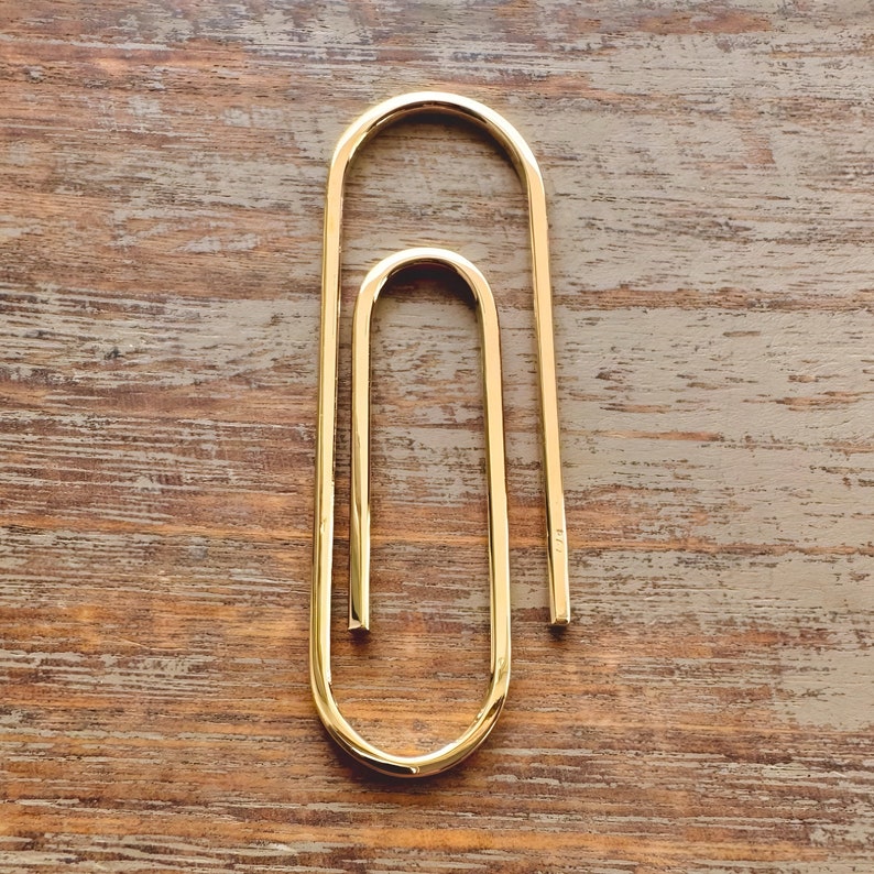 Solid Gold Paperclip Money Clip Handcrafted 2.5-inch - Minimalist ...