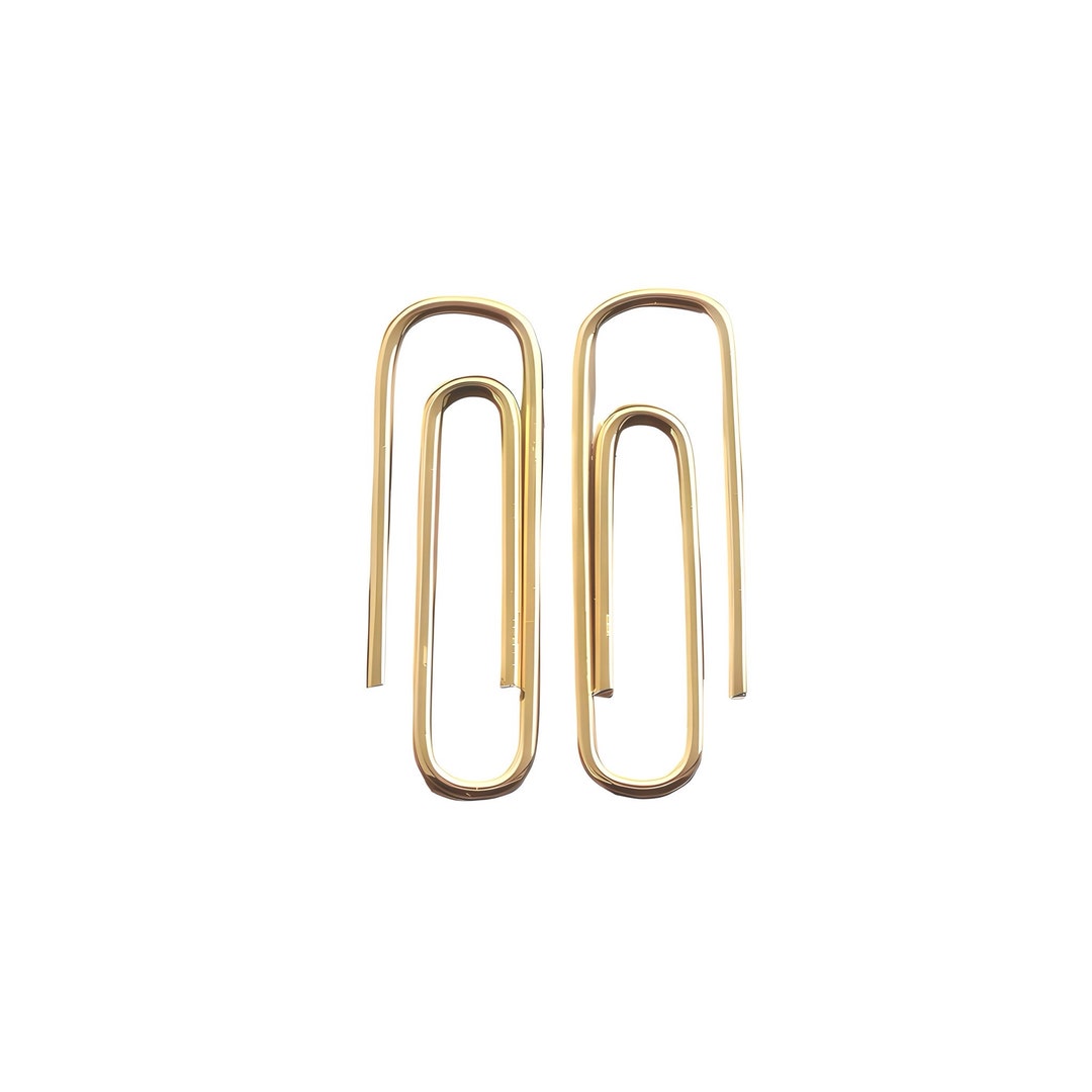 14K Gold Paperclip Earrings 1'' - Etsy