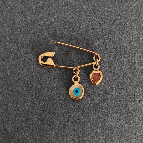 Heart Safety Pin - Etsy