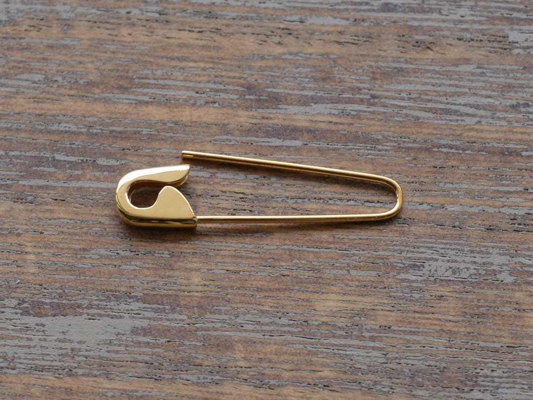 Gold Safety Pin Hoop Earring 1'' - Etsy