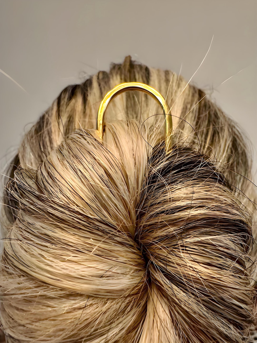 Gold Hair Bun Holder French Pin : Modern Minimalist Elegant Luxury Hair ...