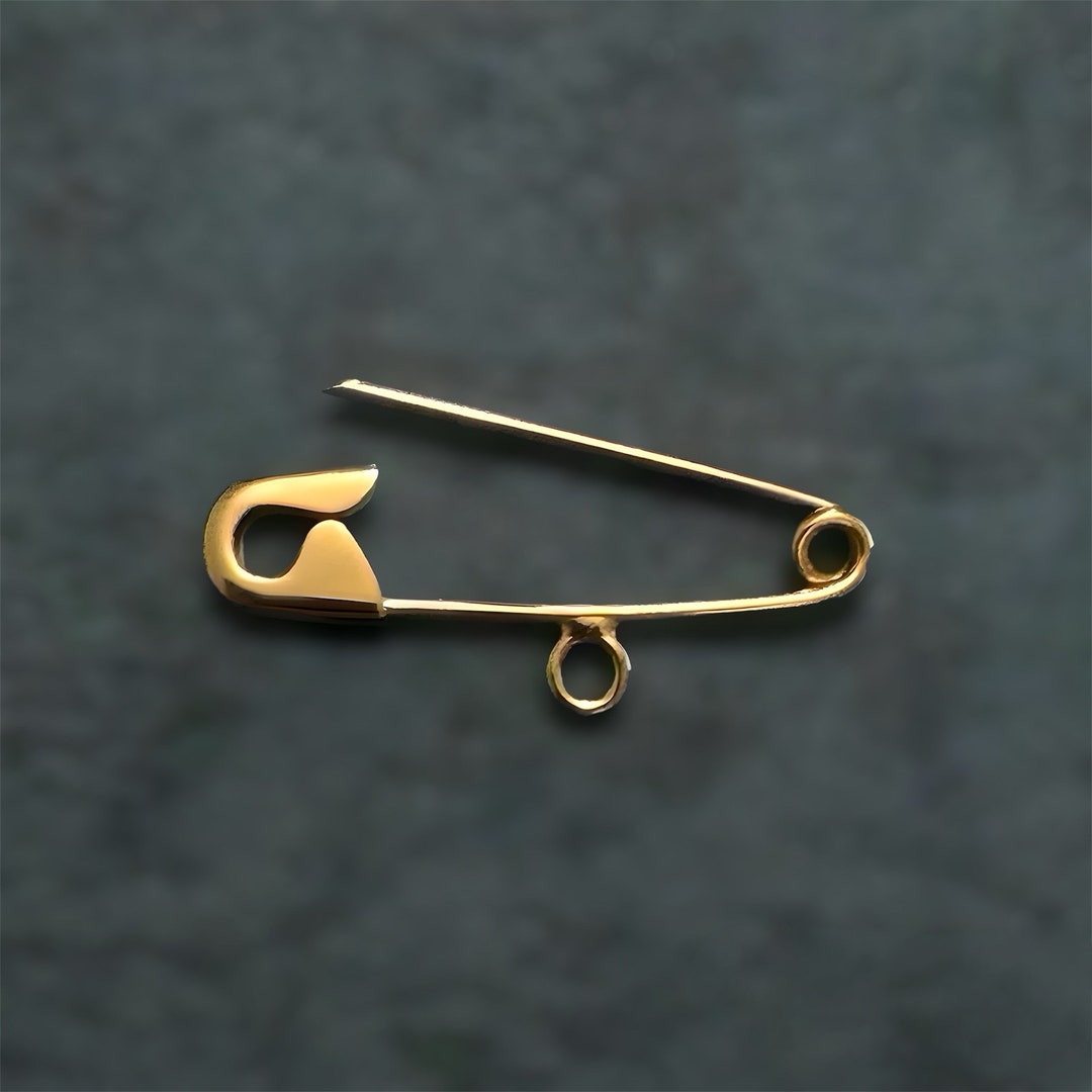 Gold Safety Pin Charm Holder Brooch - Etsy