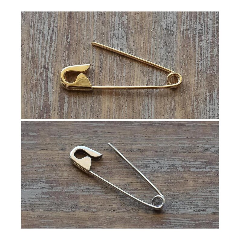 1'' Silver Safety Pin Mix and Match Colour Earrings - Etsy