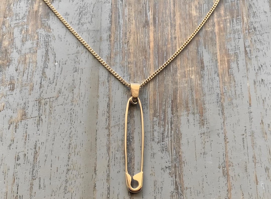 Sterling Silver Safety Pin Solidarity Necklace Silver Punk Safety Pin ...