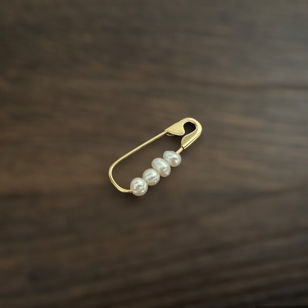 Pearl Safety Pin Gold - Etsy