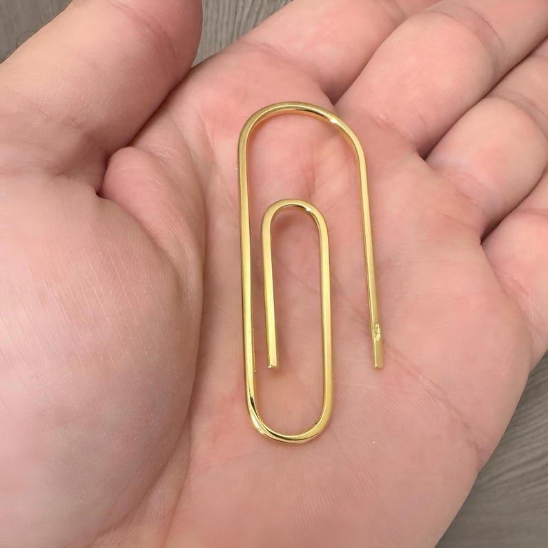 Solid Gold Paperclip Money Clip Handcrafted 2.5-inch - Minimalist ...