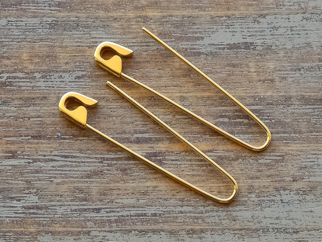 Safety Pin Sterling Silver Punk Piercing Hoop Earrings Minimalist ...