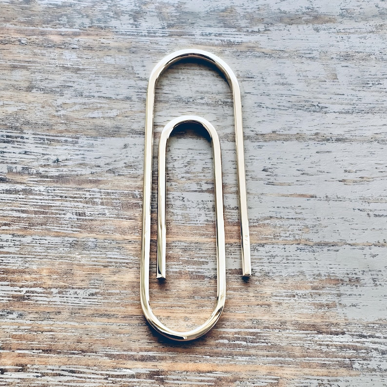 Solid Gold Paperclip Money Clip Handcrafted 2.5-inch - Minimalist ...
