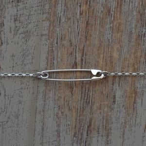 Sterling Silver Safety Pin Necklace: Edgy Minimalist Charm Jewelry - Etsy