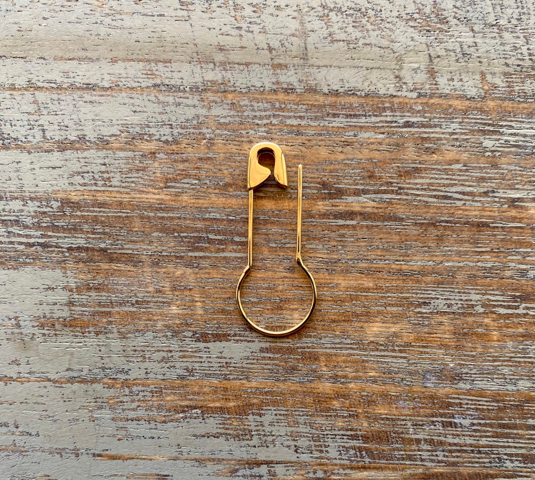 1'' Gold Bulb Safety Pin Gourd Calabash Earring 9K 14K 18K - Etsy