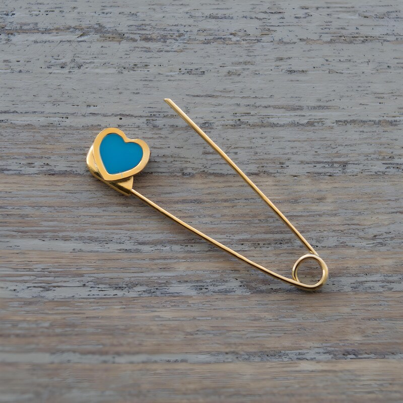 Heart Safety Pin - Etsy