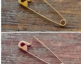 1'' Silver Safety Pin Mix and Match Colour Earrings | Etsy