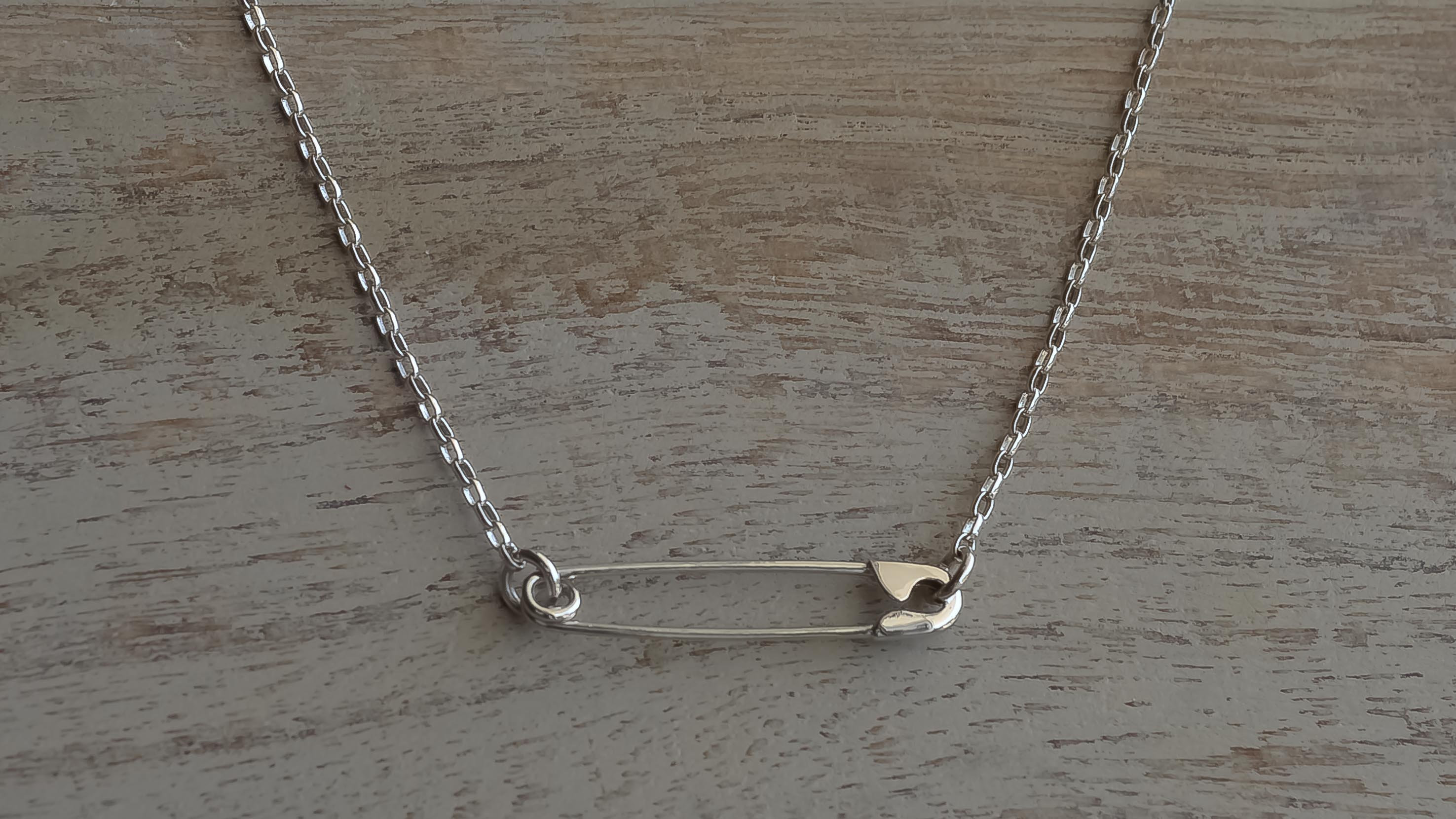 Sterling Silver Safety Pin Necklace Solidarity Charm Jewelry | Etsy