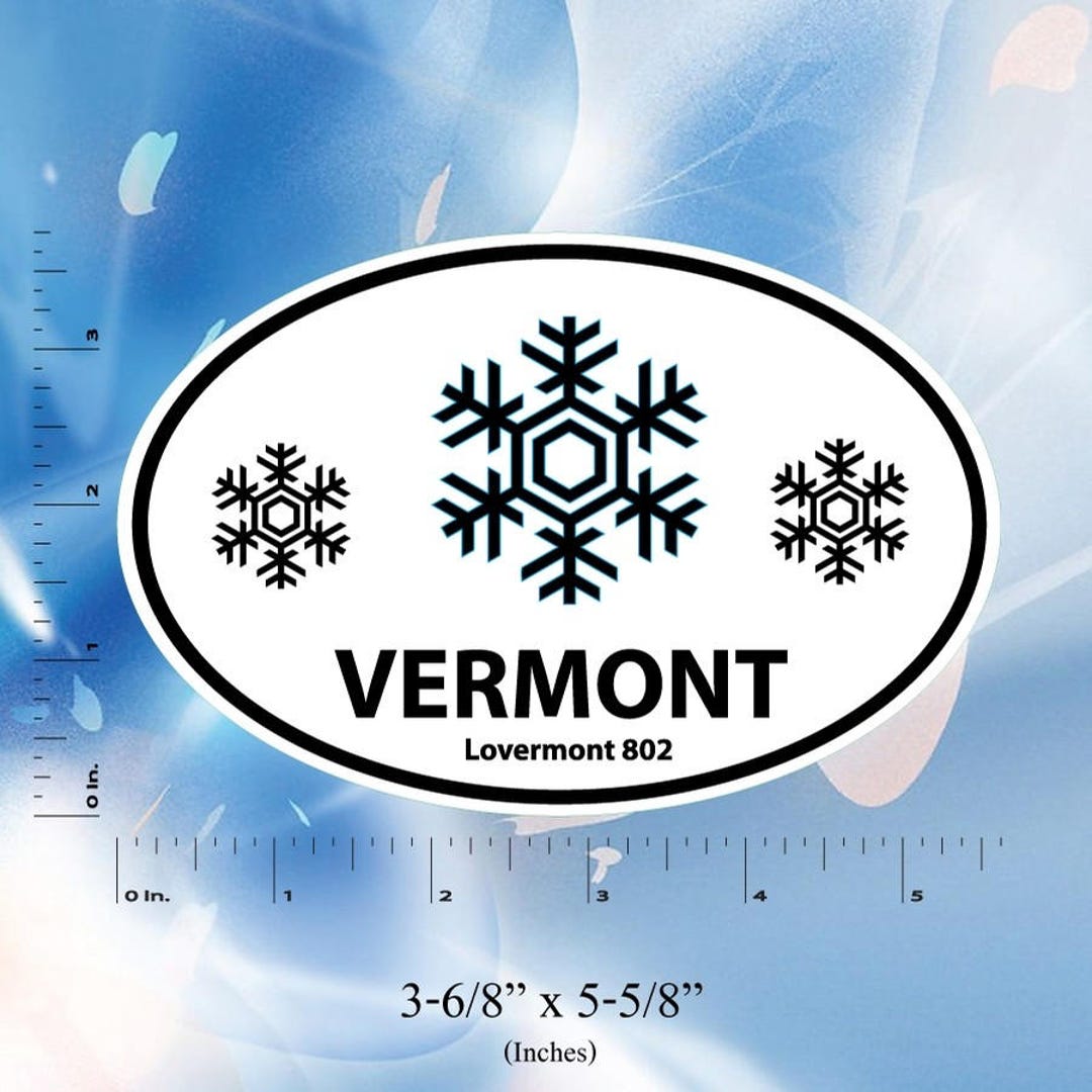 Snowflake VT Euro Round Stickers Vermont Digital Printed - Etsy Hong Kong