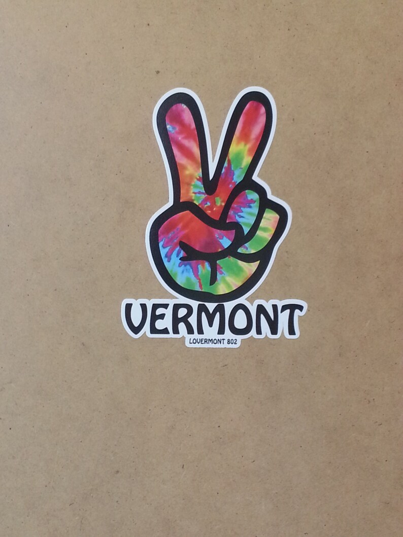 Vermont Hand Full of Peace Peace Sign Tie Dye Hand Sticker | Etsy