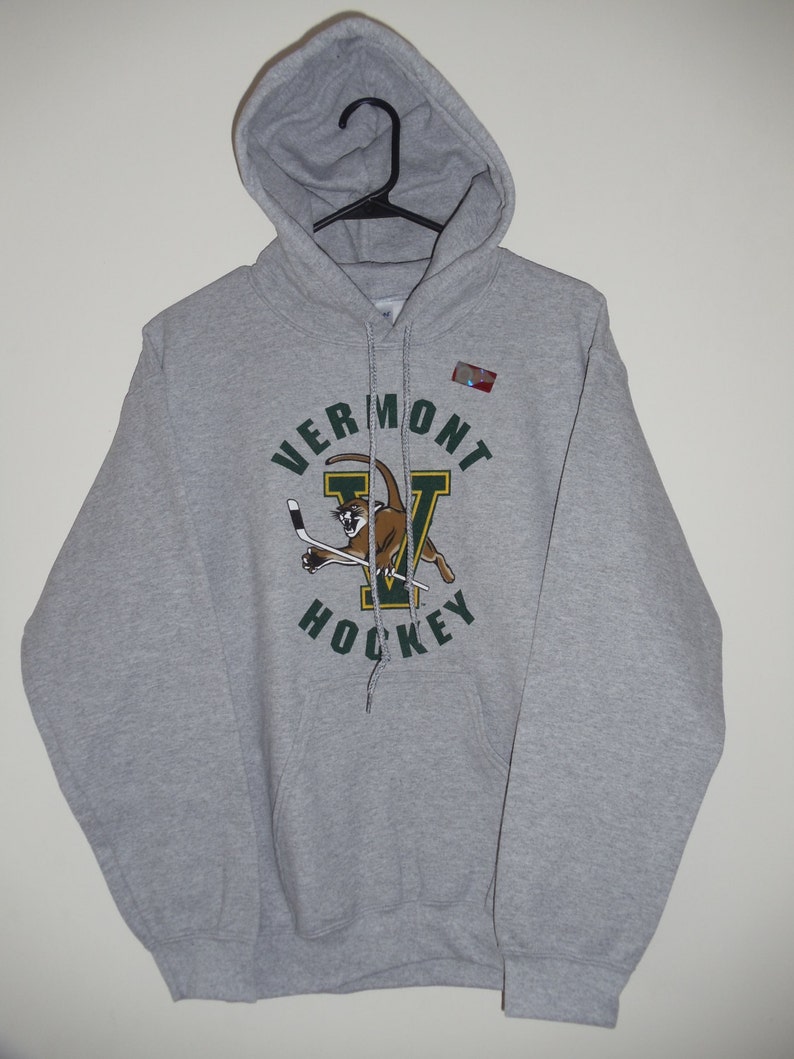 UVM University of Vermont Hockey Catamount Hooded Sweatshirt | Etsy