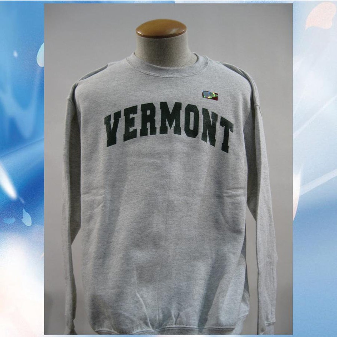 Vermont Arch Sweatshirt on Sports Grey Crew Neck With Green Arch UVM ...