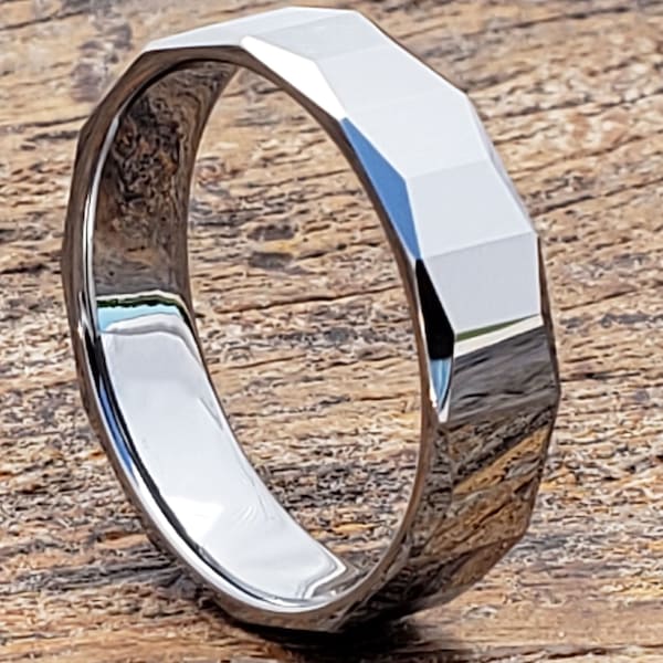 Faceted Wedding Ring - Etsy