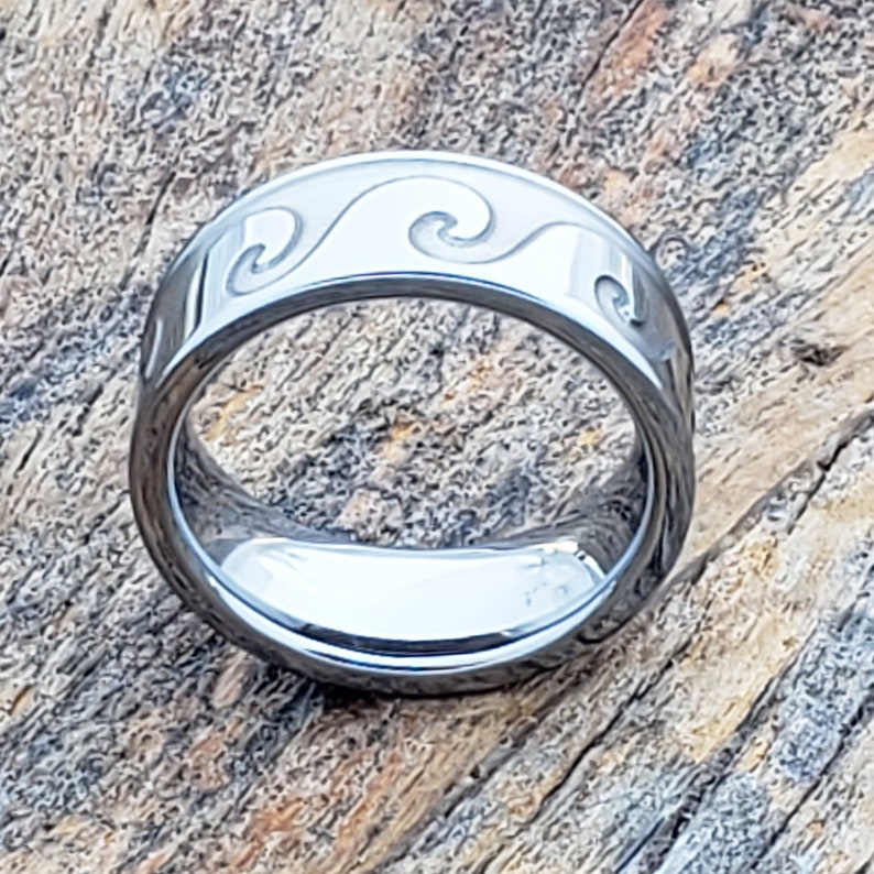 Tungsten Ring, Mens Tungsten Ring, Carved Wedding Band, Tungsten Band ...