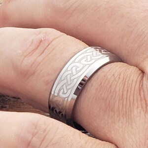 Mens Celtic Ring, Mens Tungsten Ring, Simple Mens Ring, Celtic Ring, Celtic Wedding Band, Celtic ...
