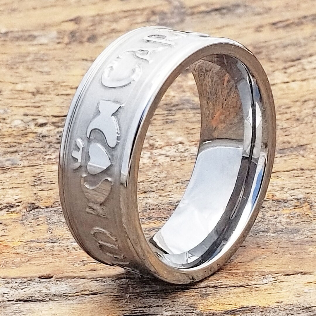 Tungsten Ring, Mens Promise Ring, Mens Celtic Ring, Celtic Wedding Band ...