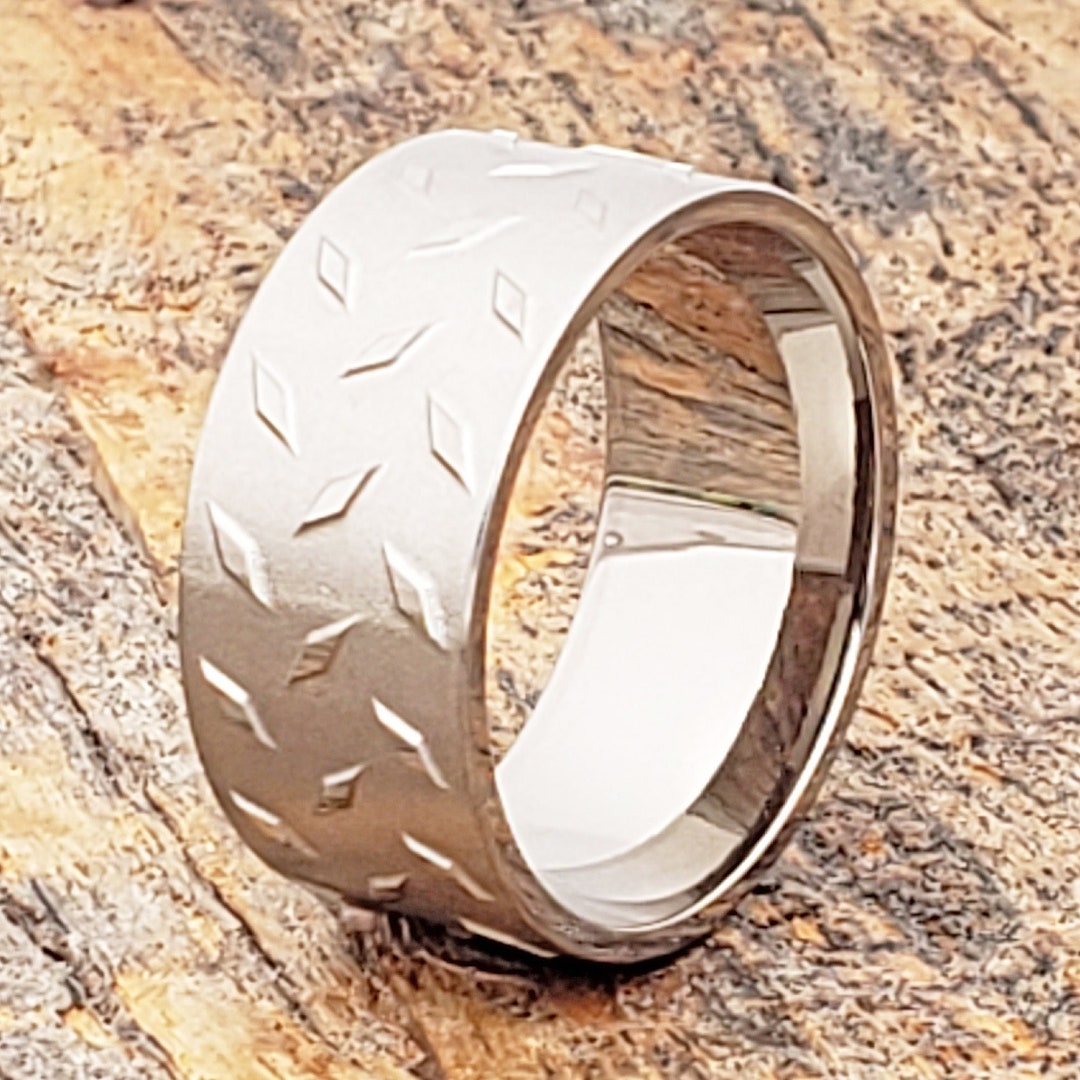 Carved Wedding Band, Carved Ring, Personalized Ring, Unique Mens Ring ...