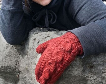 Ergonomic Mittens Knitting Pattern, Pdf, Non-traditional Gusset, Cable ...