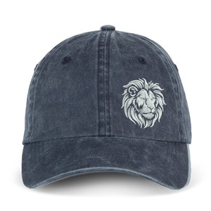 Embroidered Baseball Cap Lion Design 100% Organic Cotton Embroidery for ...