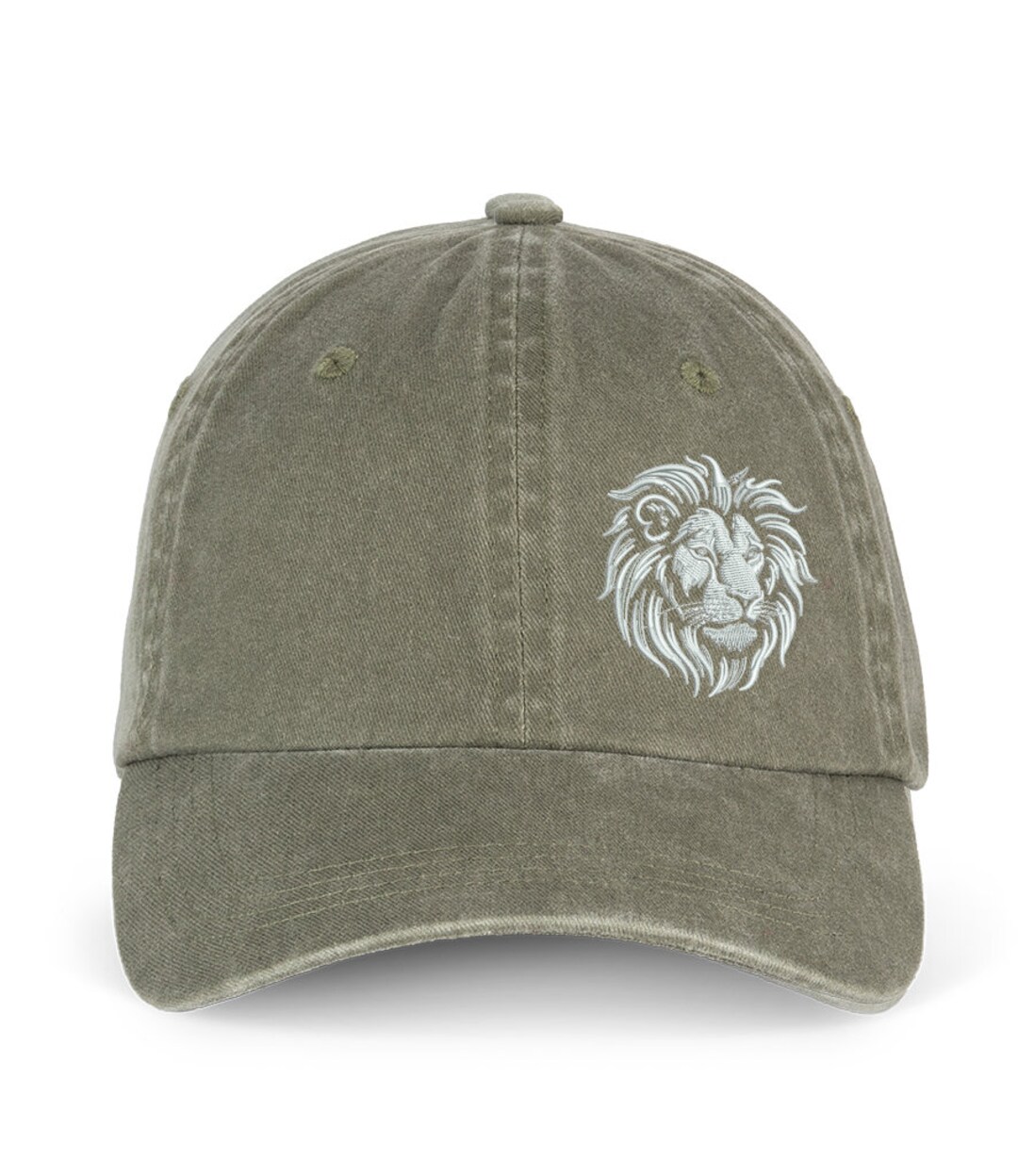 Embroidered Baseball Cap Lion Design 100% Organic Cotton Embroidery for ...