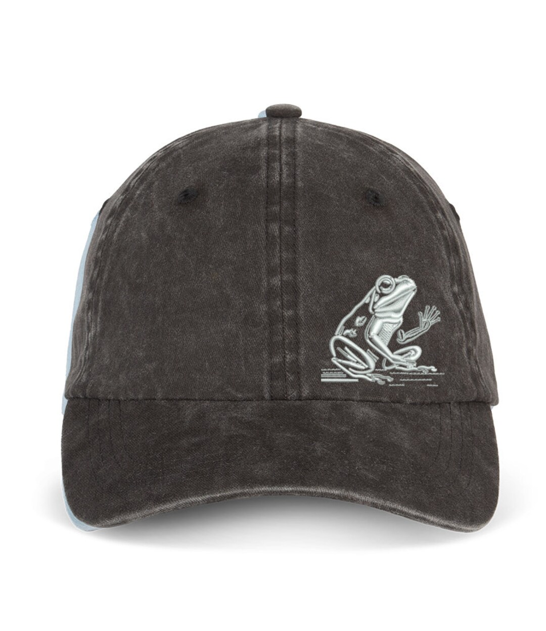 Embroidered Frog Baseball Cap: Organic Cotton, Washed Look - Etsy