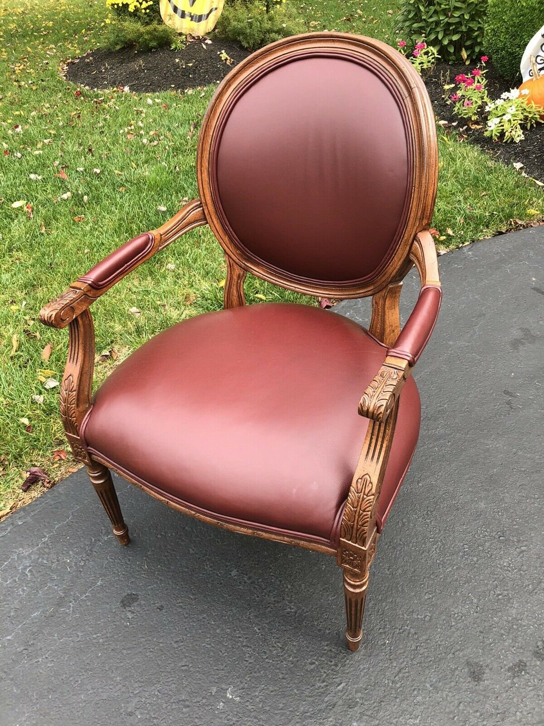Ethan Allen Francesca Louis XVI Style Leather Arm Chair (shipping Not ...
