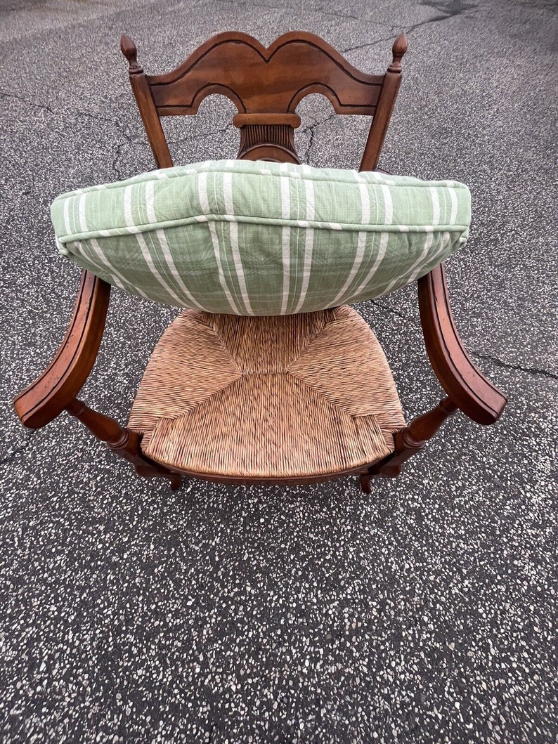 Alfonso Marina Rush Seat French Country Style Arm Chair With Cushion ...