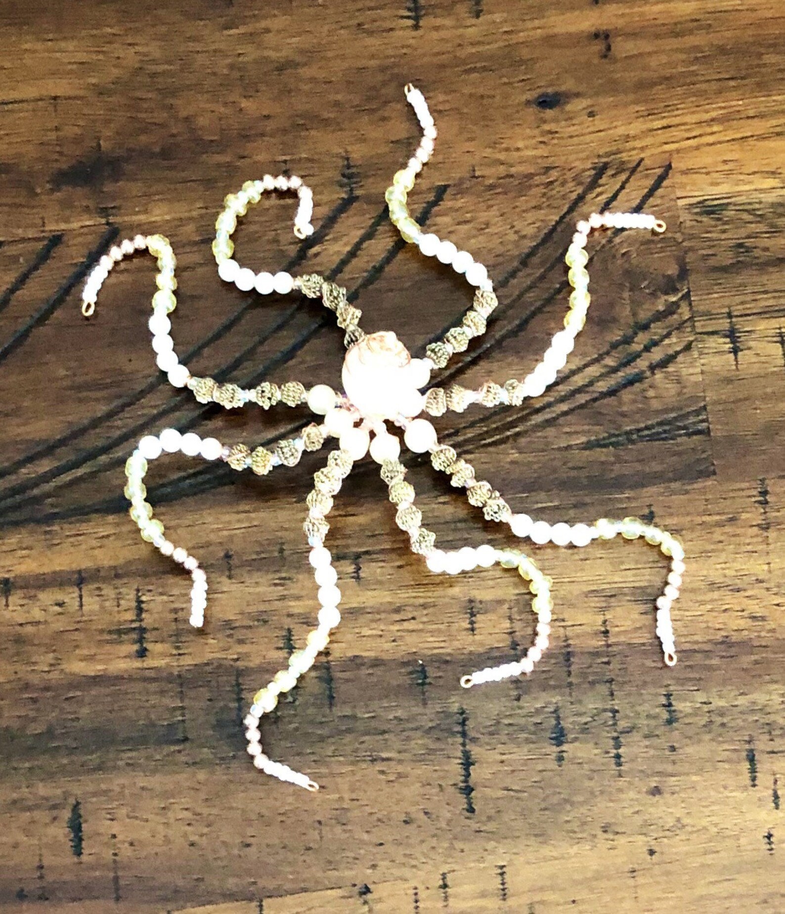 Golden Beaded Octopus - Etsy