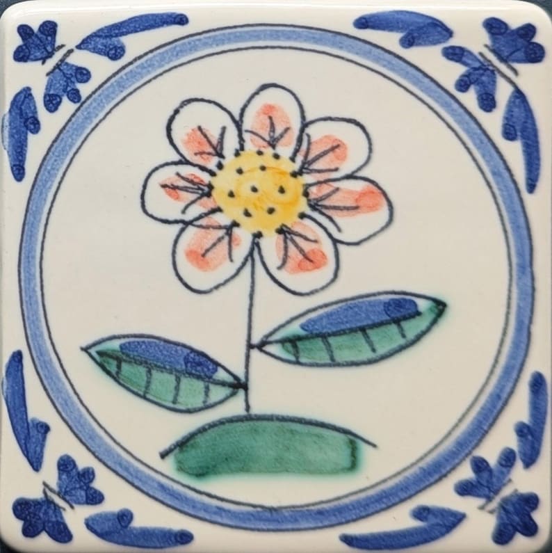 Delftware Bird and Flower Tiles - Etsy