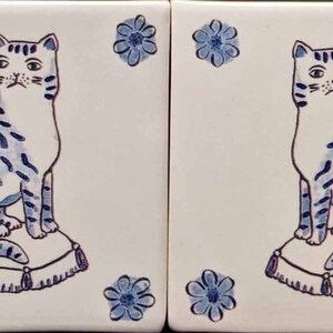 Small Handmade Transfer Tiles With Cats and Dogs - Etsy