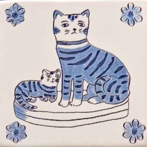 Small Handmade Transfer Tiles With Cats and Dogs - Etsy