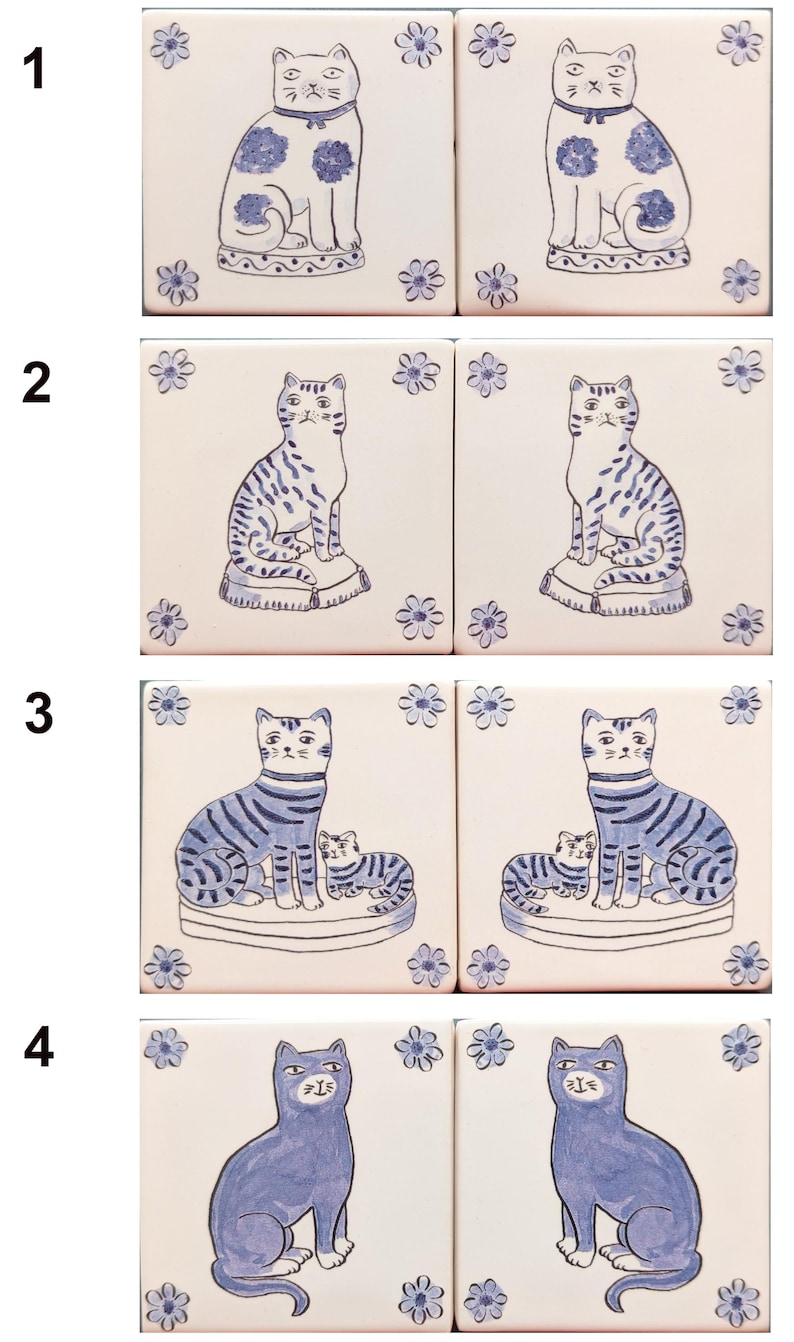 Small Handmade Transfer Tiles With Cats and Dogs - Etsy