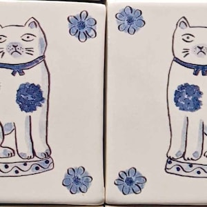 Small Handmade Transfer Tiles With Cats and Dogs - Etsy