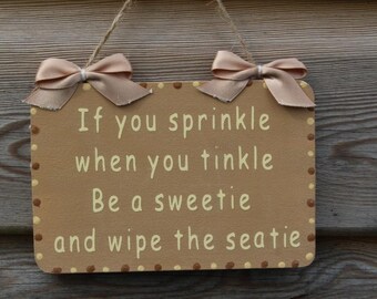 If You Sprinkle When You Tinkle Sign | Etsy UK