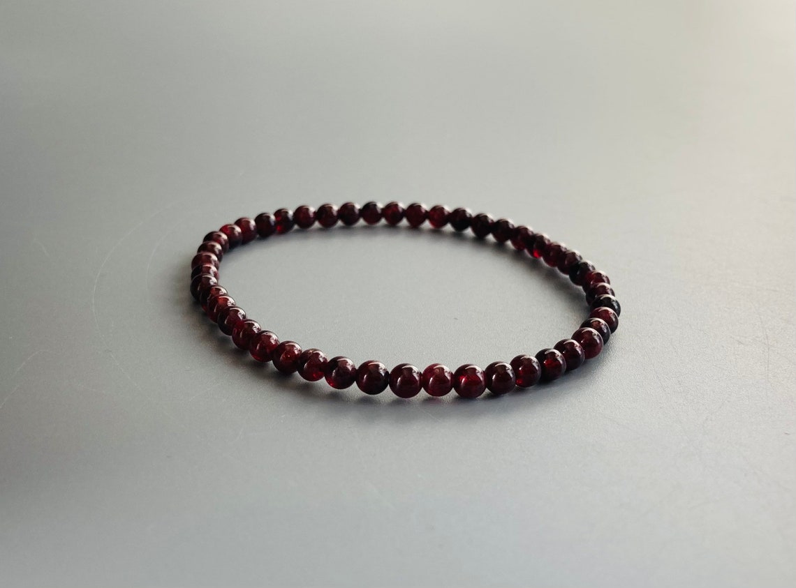 Garnet Small Bead Bracelet - Etsy