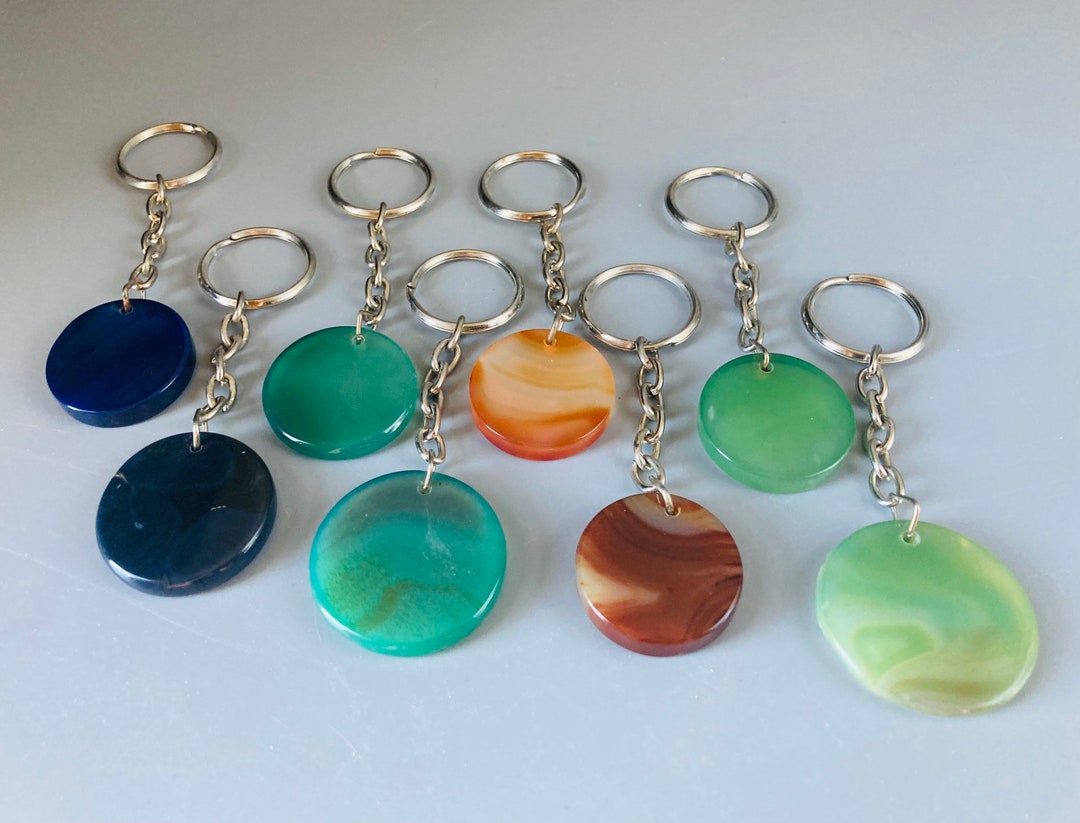 Agate Slice Keychain - Etsy