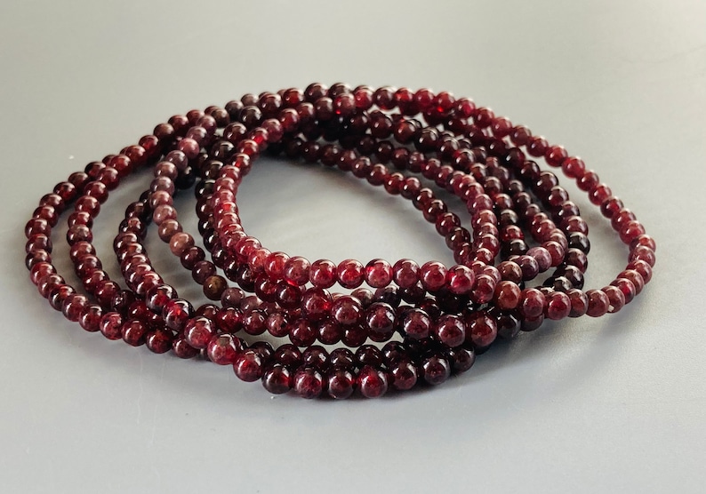 Garnet Small Bead Bracelet - Etsy