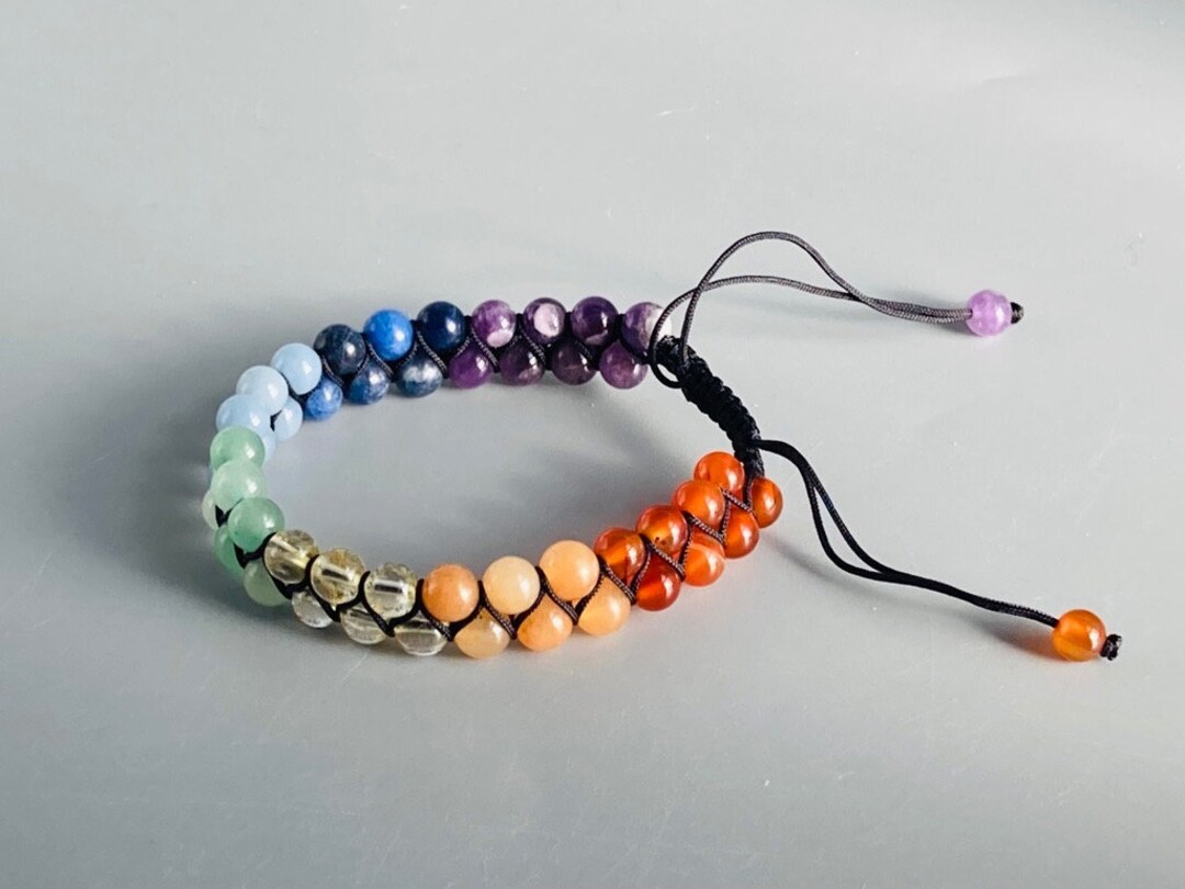 Double Row Chakra Beaded Bracelet - Etsy